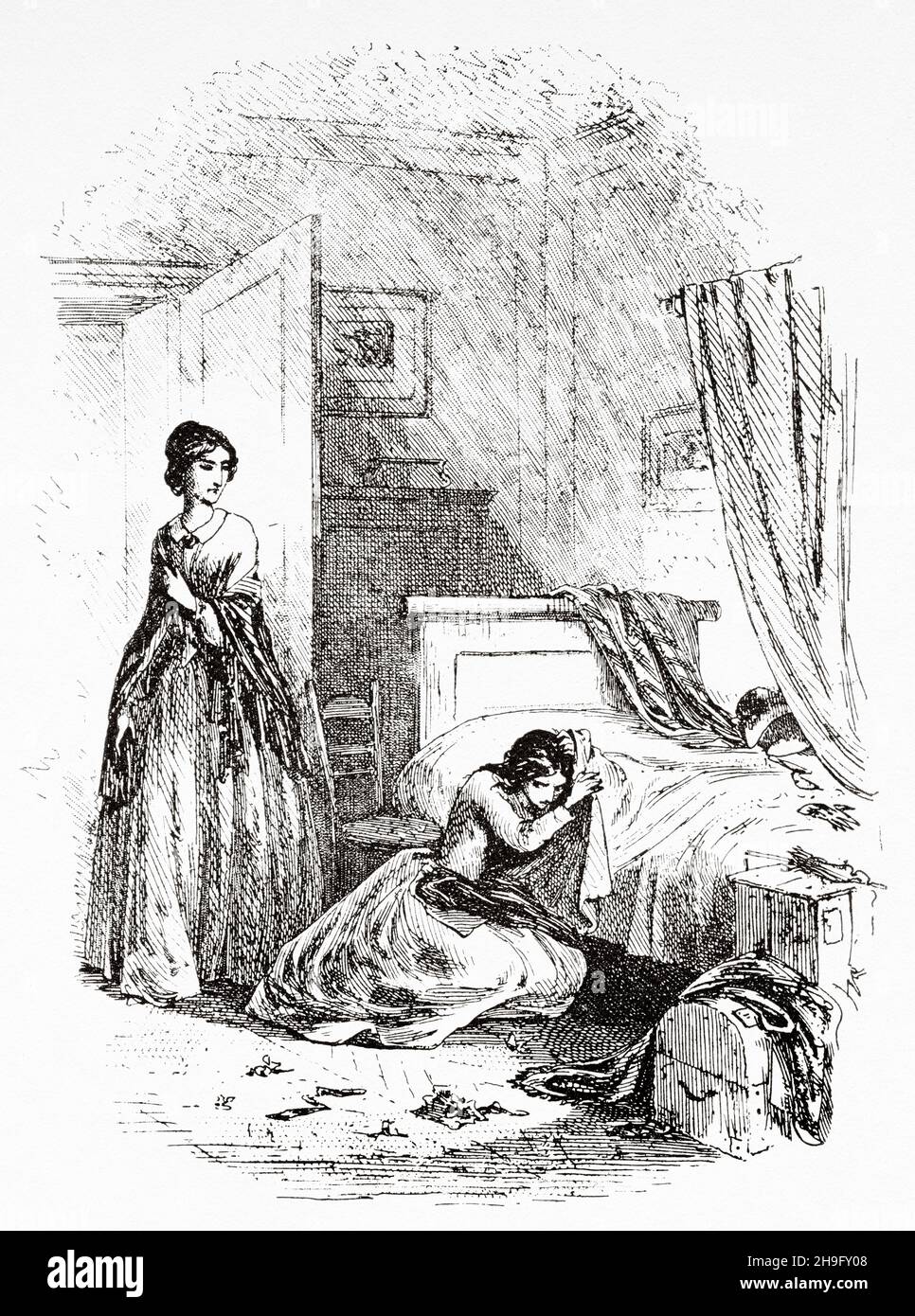 Under the Microscope. Illustration from the Charles Dickens novel ...