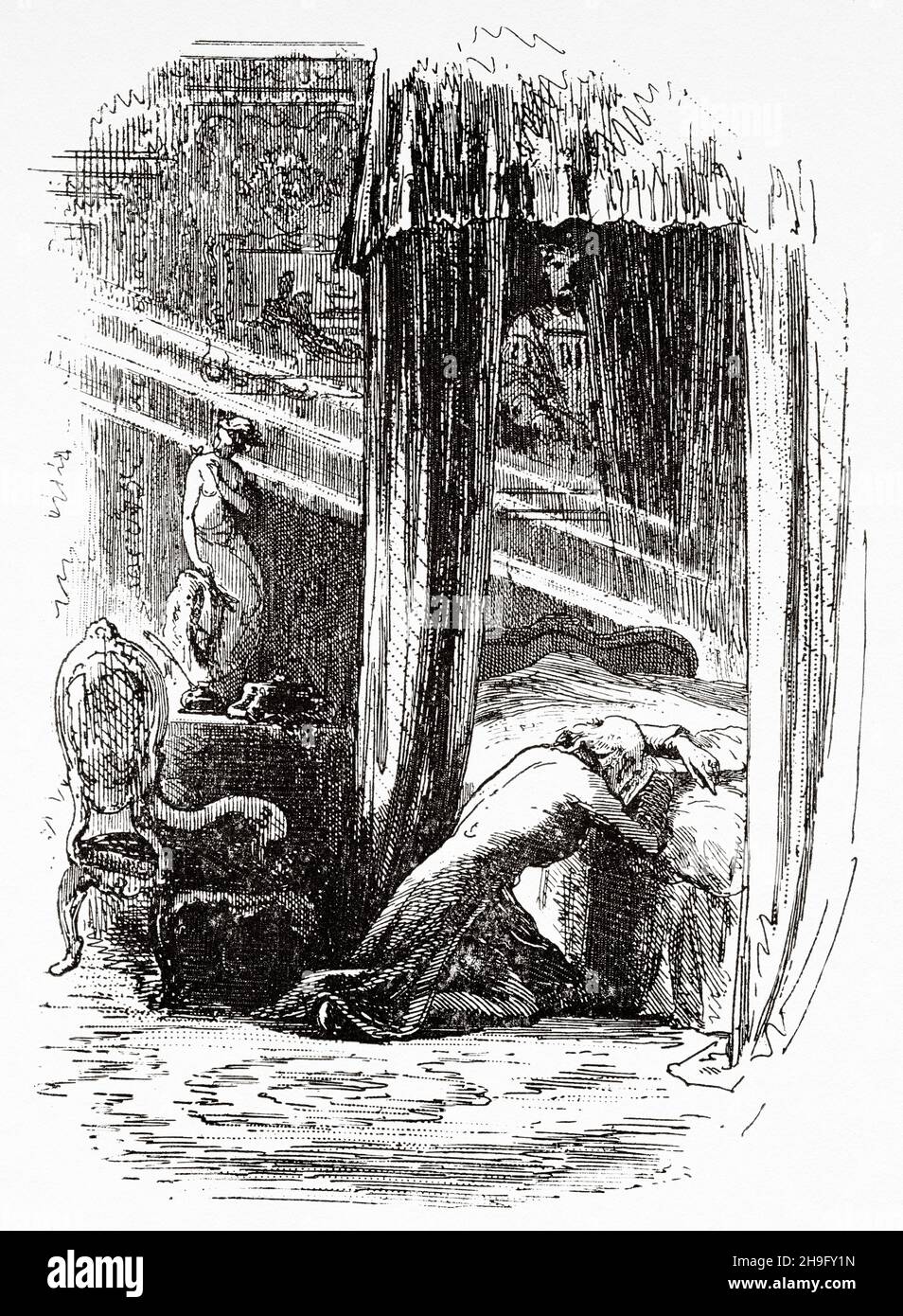 The Night. Illustration from the Charles Dickens novel Little Dorrit by ...