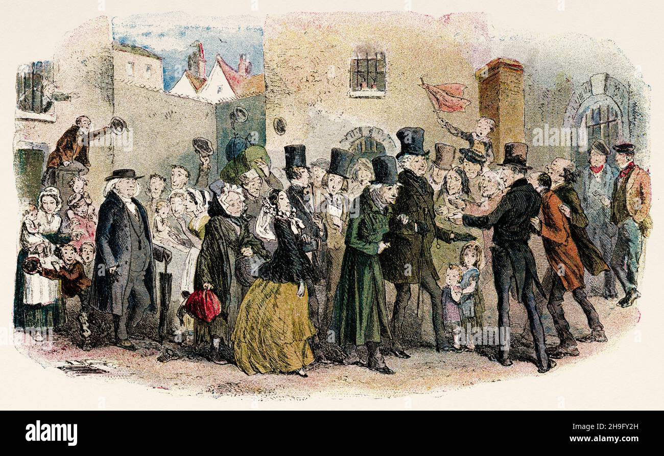 The Marshalsea becomes an Orphan. Color illustration from the Charles ...