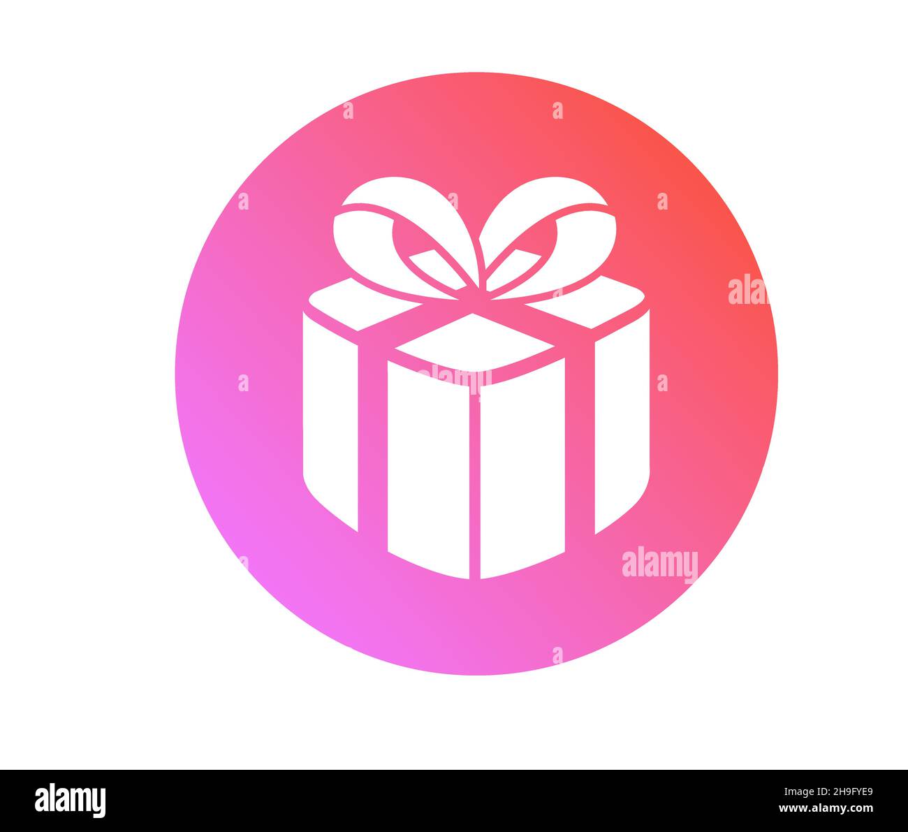 The colorful red and purple gradient Christmas holiday gift box icon ...