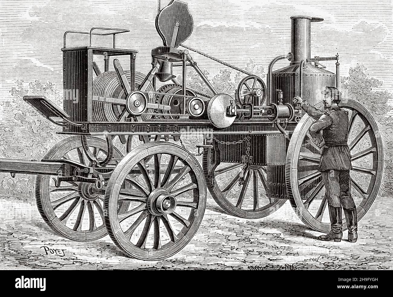 Mechanical steam winch for the operation of the cable of the captive ...