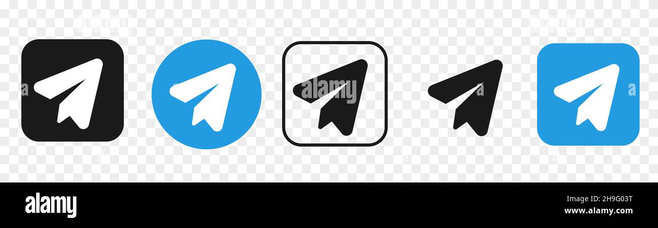 Telegram Set of social media logos isolated on transparent Stock Photo ...