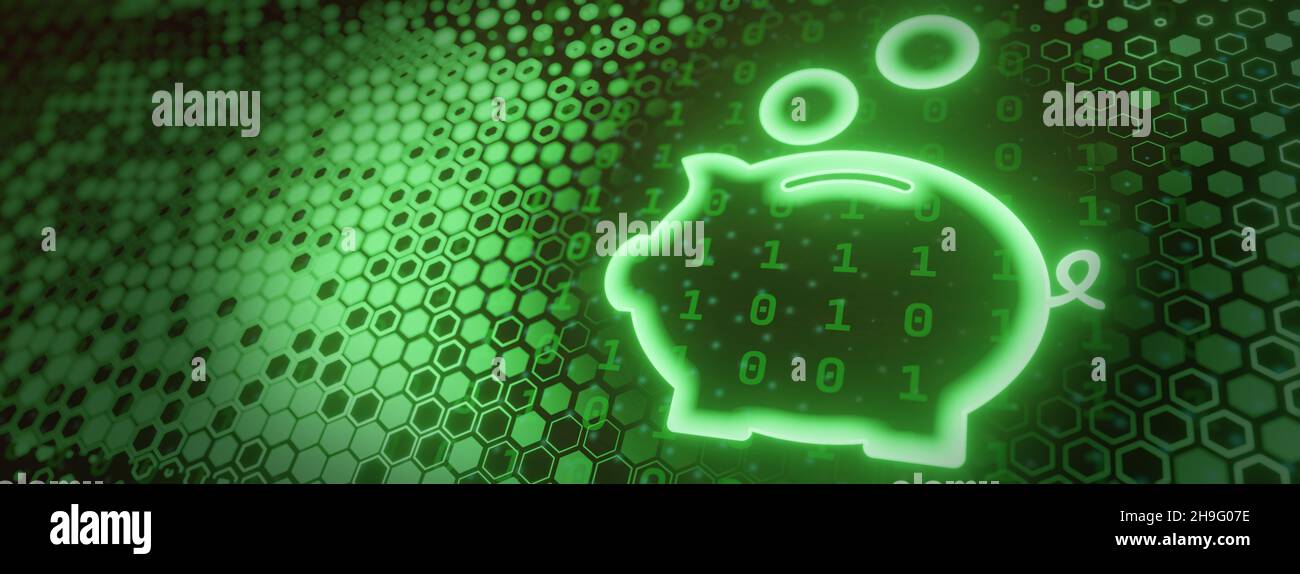 Money digital currency concept Money With Coins on digital hud banner ...