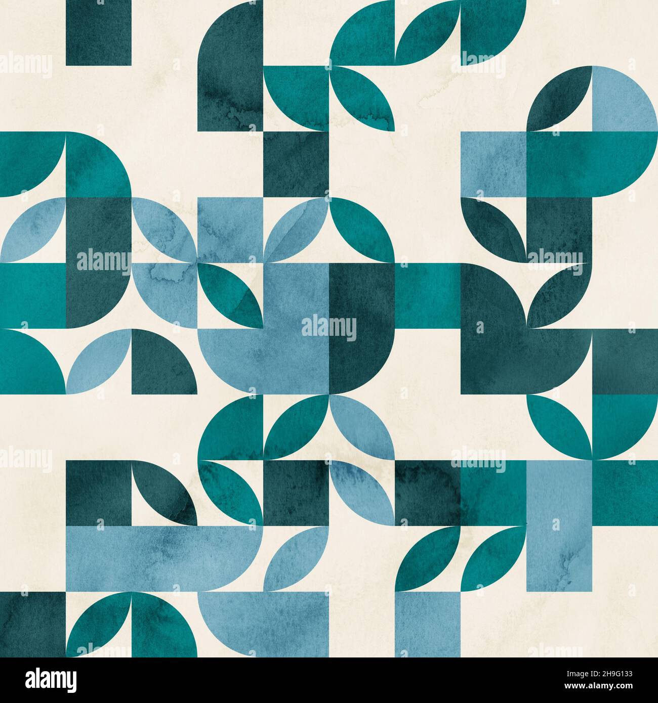 Seamless mid century retro watercolor geometric surface pattern design ...