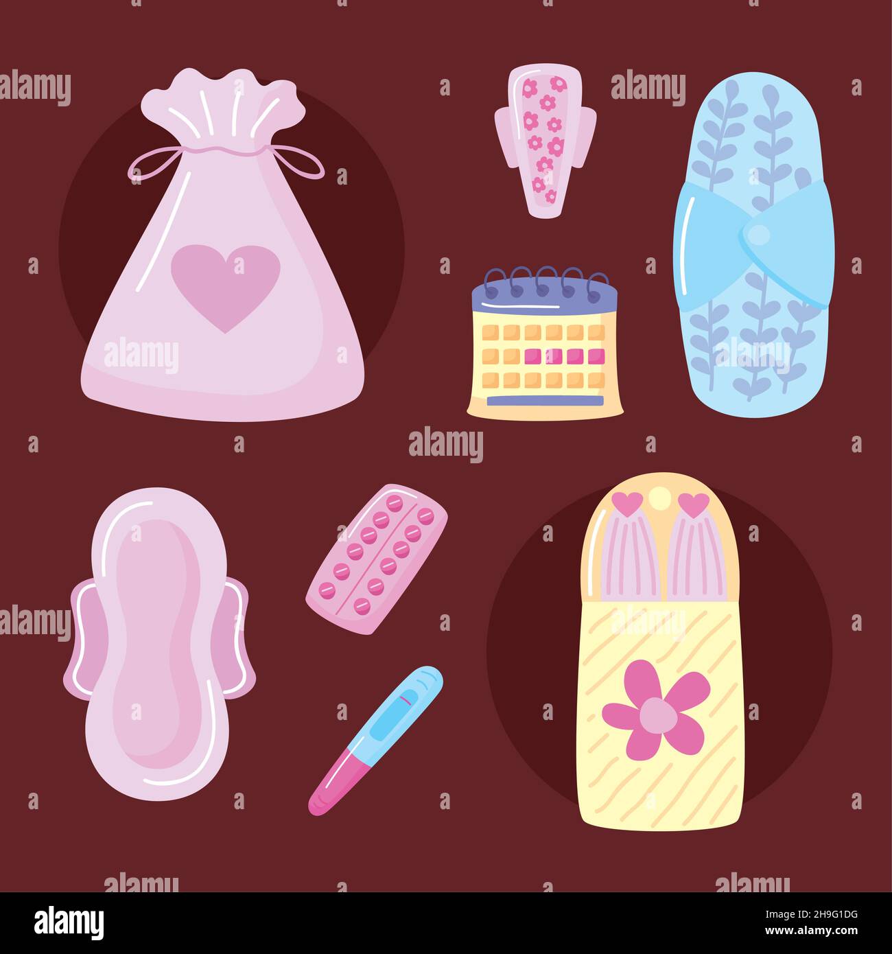 eight menstruation period set items Stock Vector Image & Art - Alamy