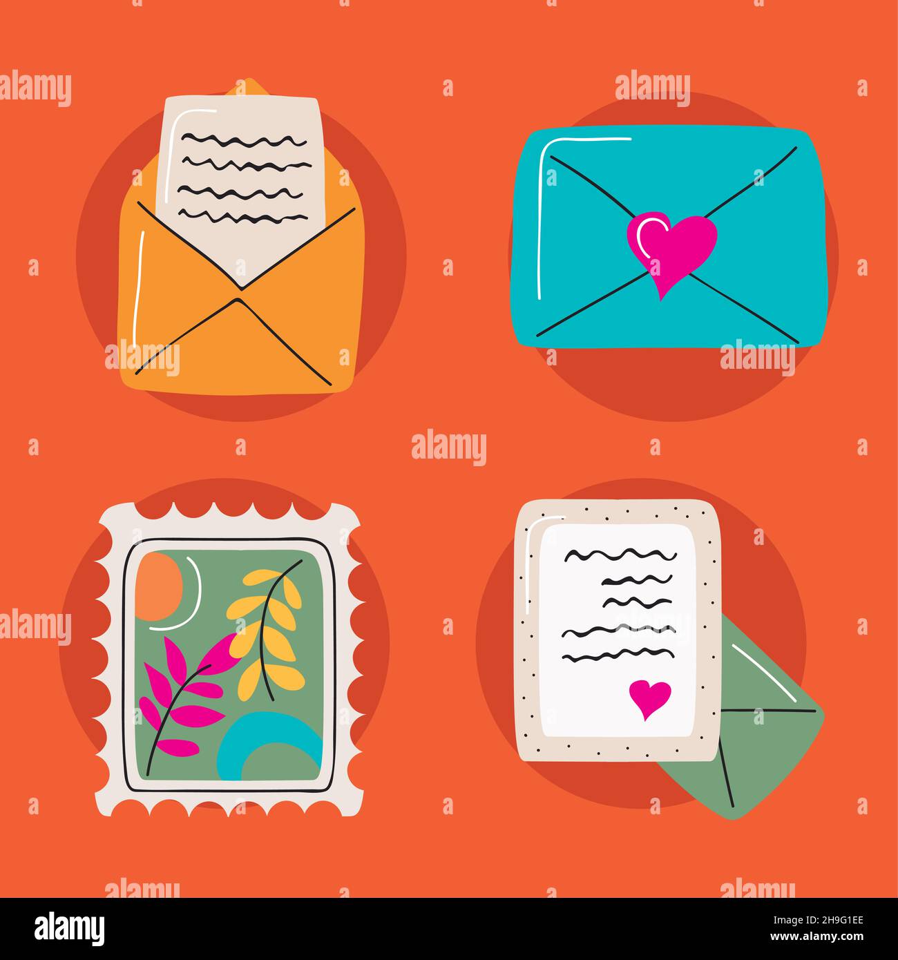 Postage stamp four Stock Vector Images - Alamy