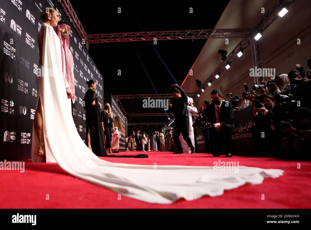 Jaddah, Saudi Arabia. 06th Dec, 2021. South African model Candice Swanepoel poses with Red Sea ...