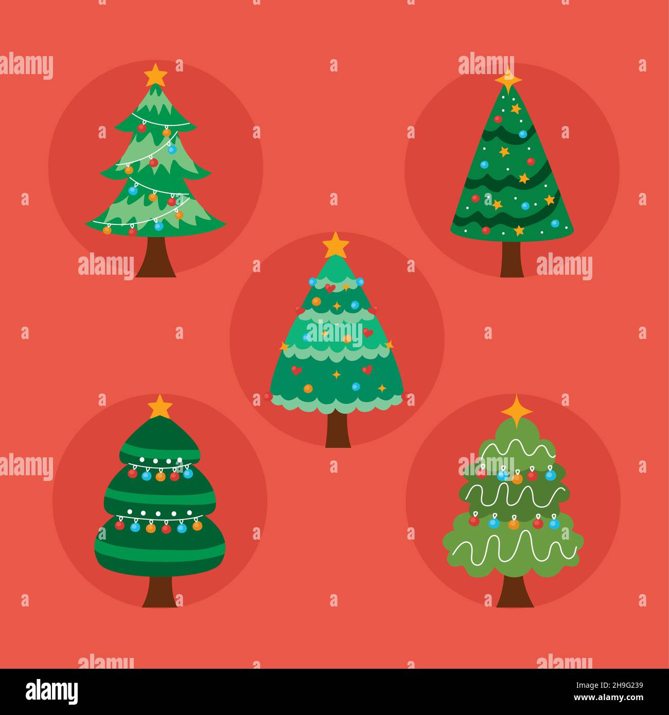 Five trees Stock Vector Images - Alamy