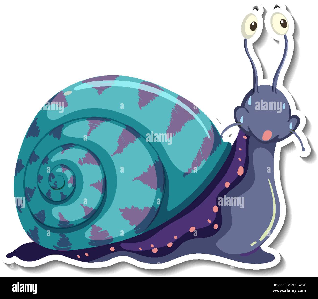 A snail animal cartoon sticker illustration Stock Vector Image & Art ...
