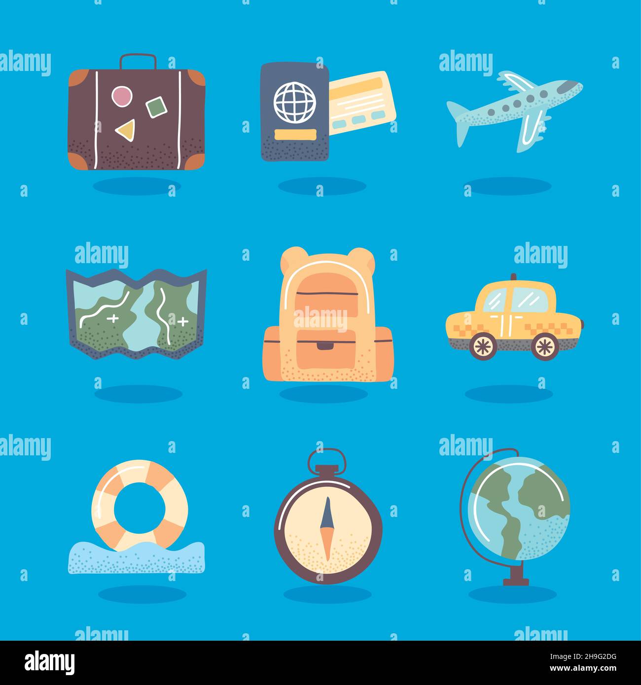 nine travel lifestyle set icons Stock Vector Image & Art - Alamy