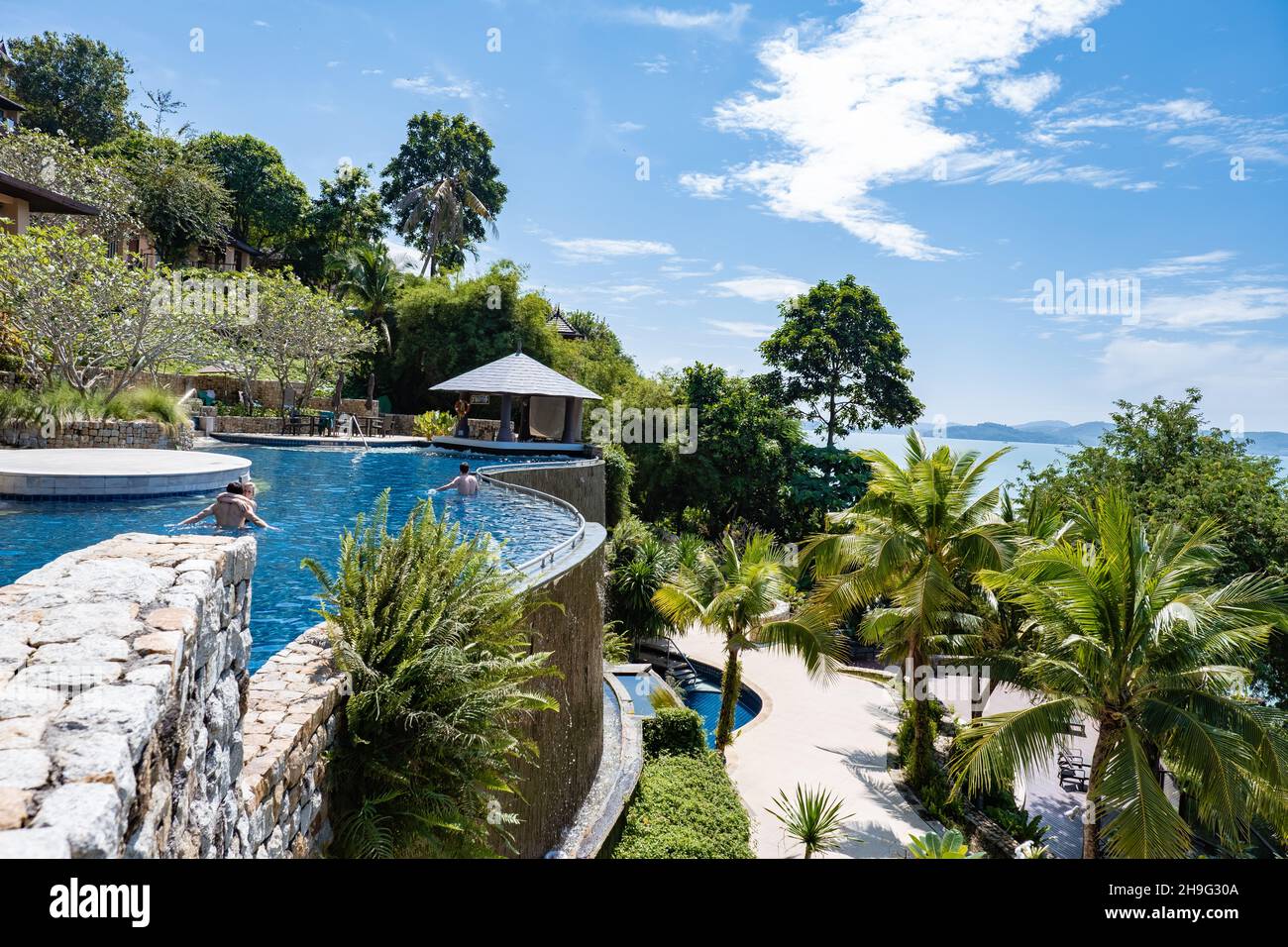Phuket Thailand December 2021, luxury resort Westin Siray Bay with huge ...