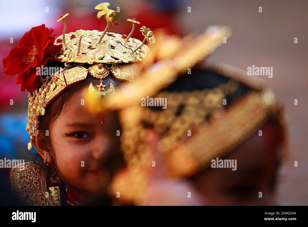 Newari girls in traditional attire hi-res stock photography and images ...