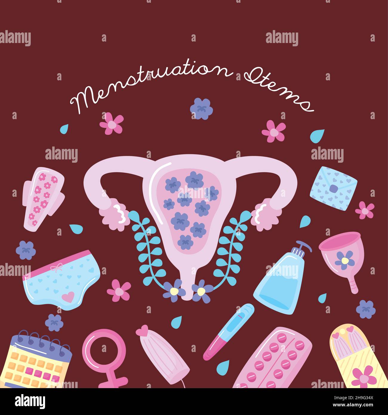 menstruation period items and lettering Stock Vector Image & Art - Alamy
