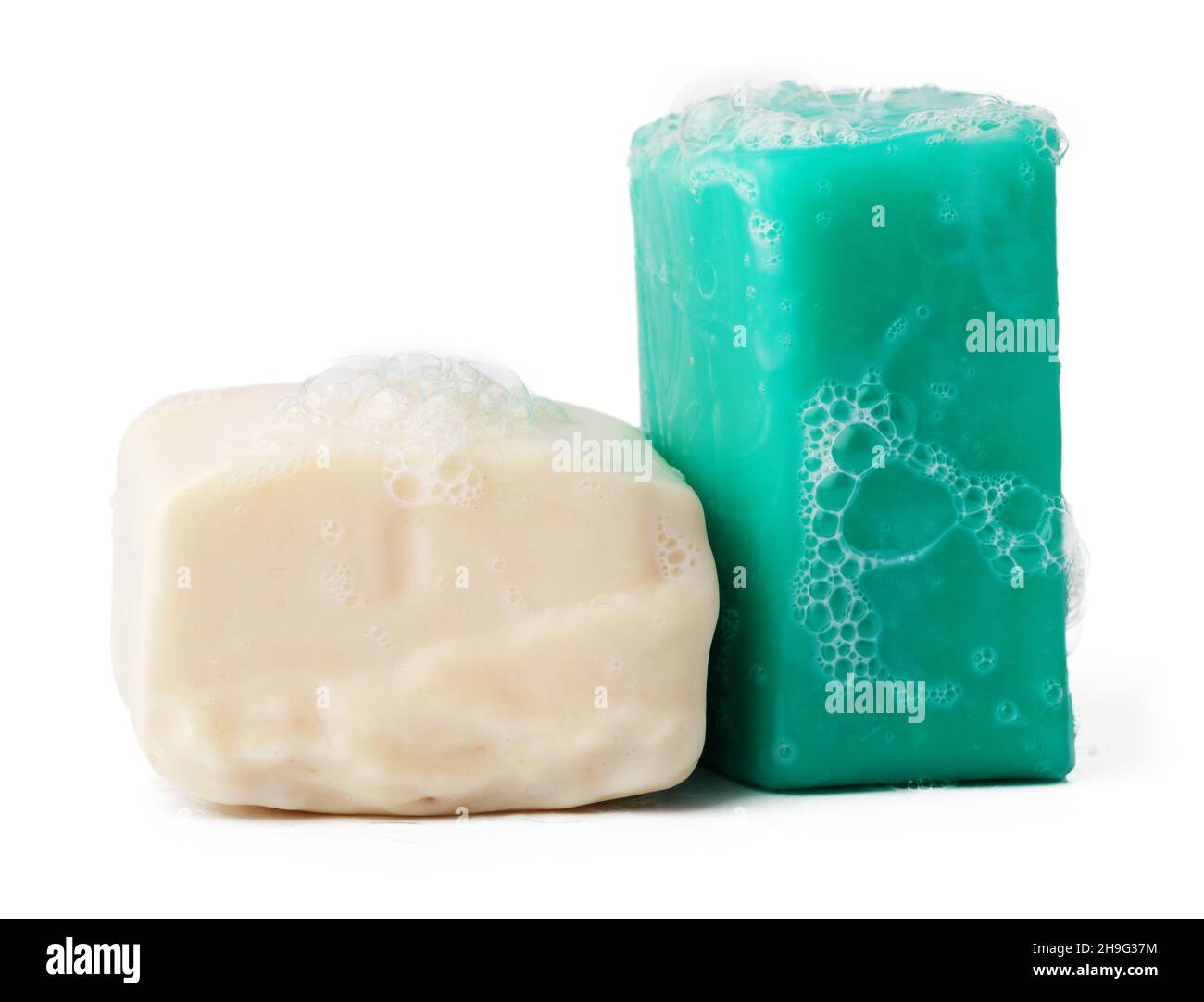 Front view of soap bars isolated on white background Stock Photo - Alamy
