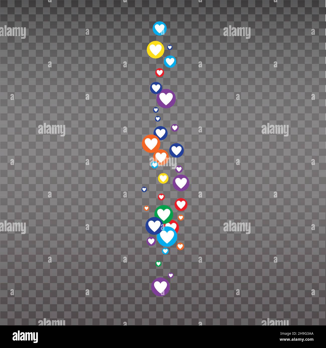 Live like, flying color hearts for stream. Live video and flying likes ...