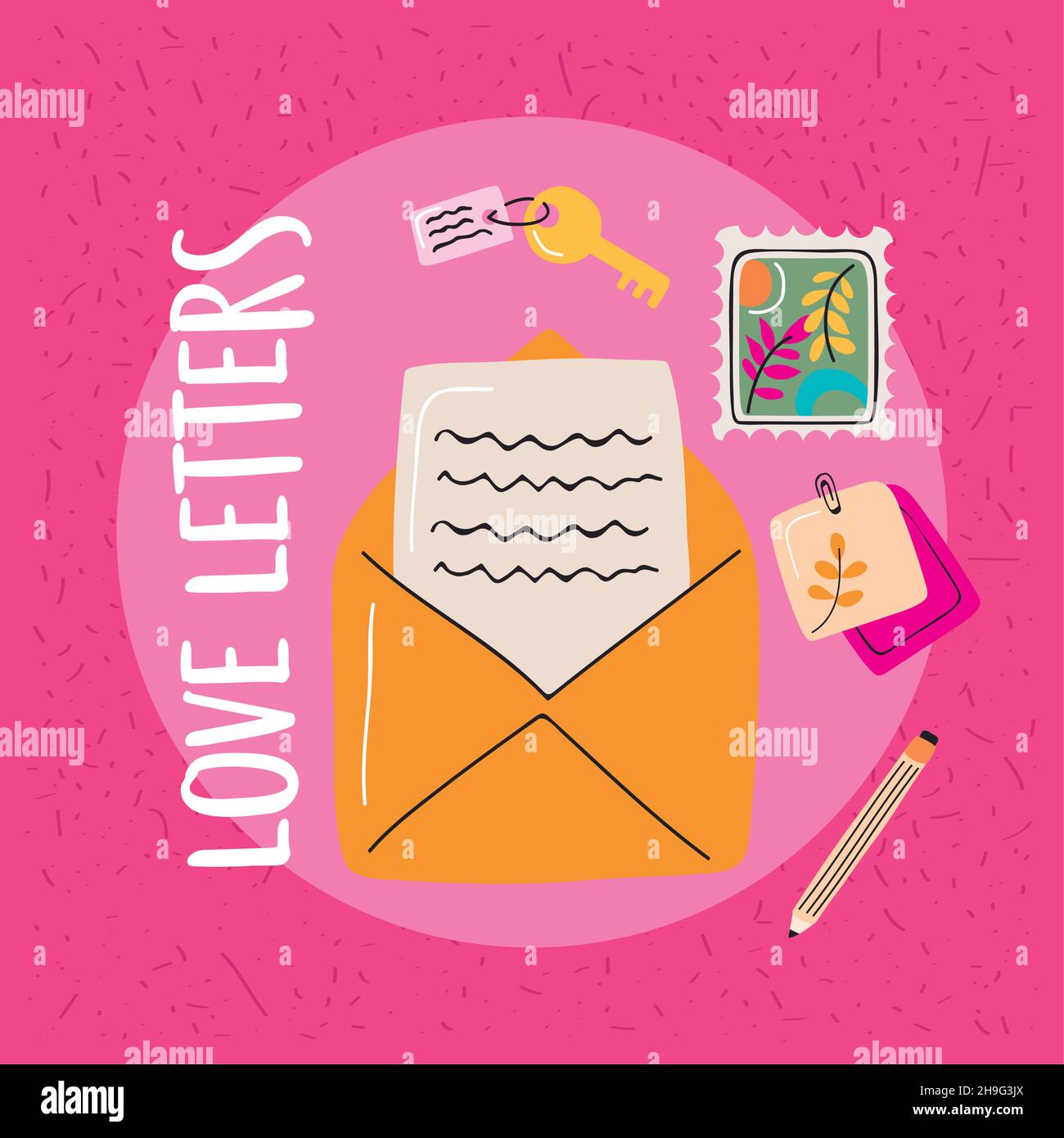 love letters poster with envelope Stock Vector Image & Art - Alamy
