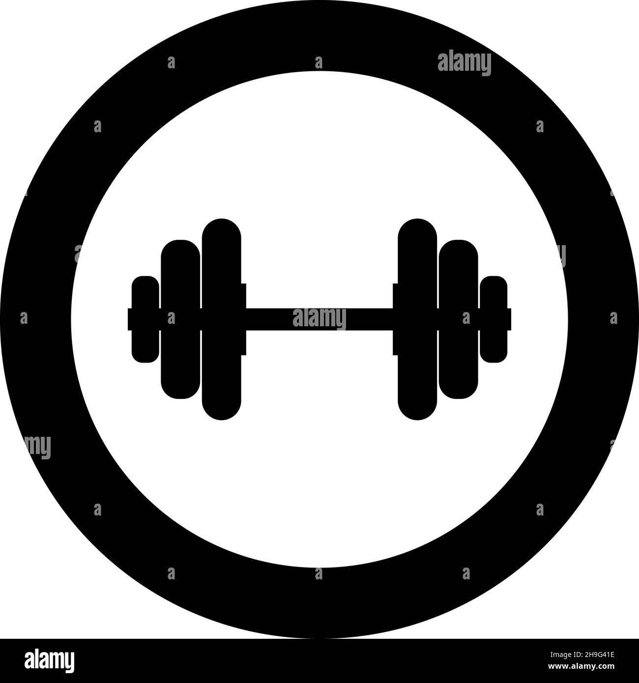Circle dumbbell Stock Vector Images - Alamy
