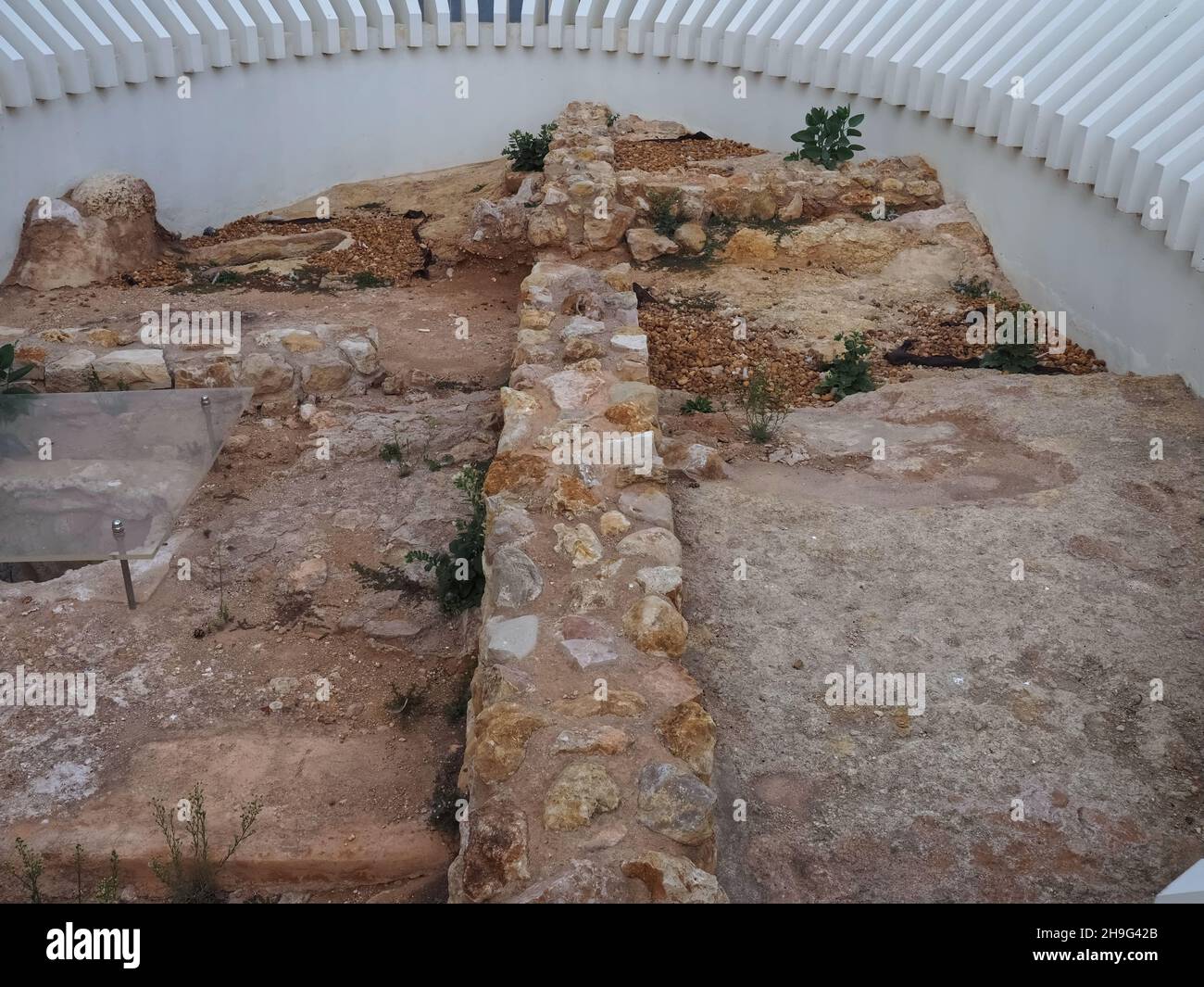 Excavations at the archaeological museum in Albufeira at the Algarve ...