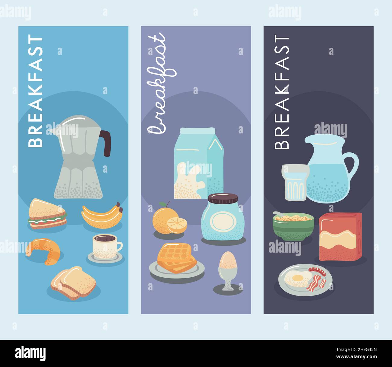 Healthy breakfast boiled egg milk Stock Vector Images - Alamy