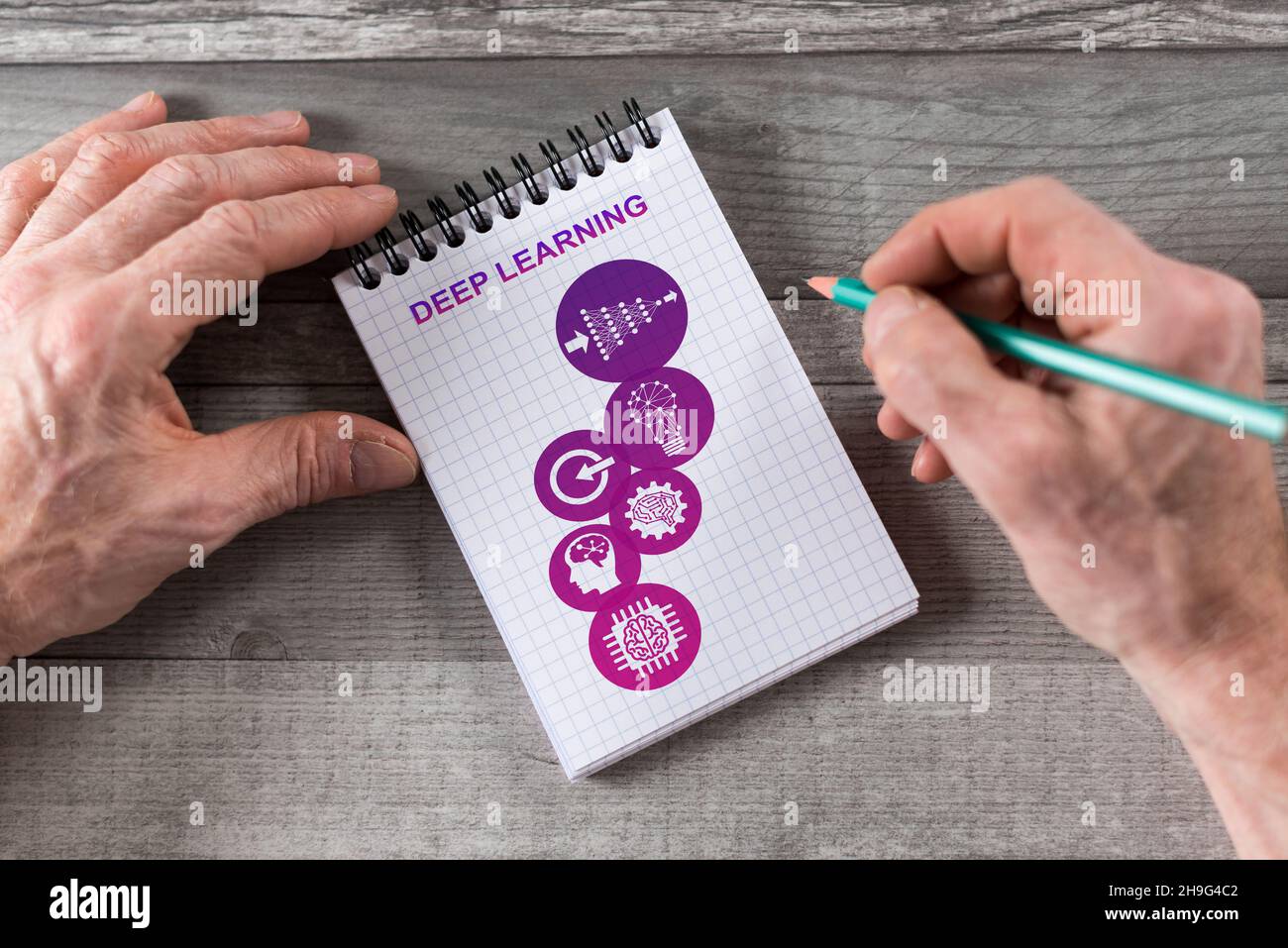 Deep learning concept drawn on a notepad Stock Photo - Alamy