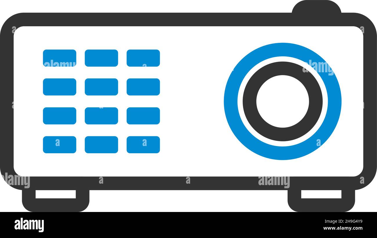 Video Projector Icon. Bold outline design with editable stroke width ...