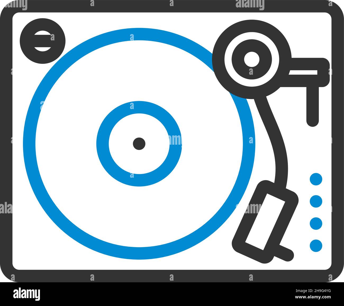 Vinyl Player Icon. Bold outline design with editable stroke width ...
