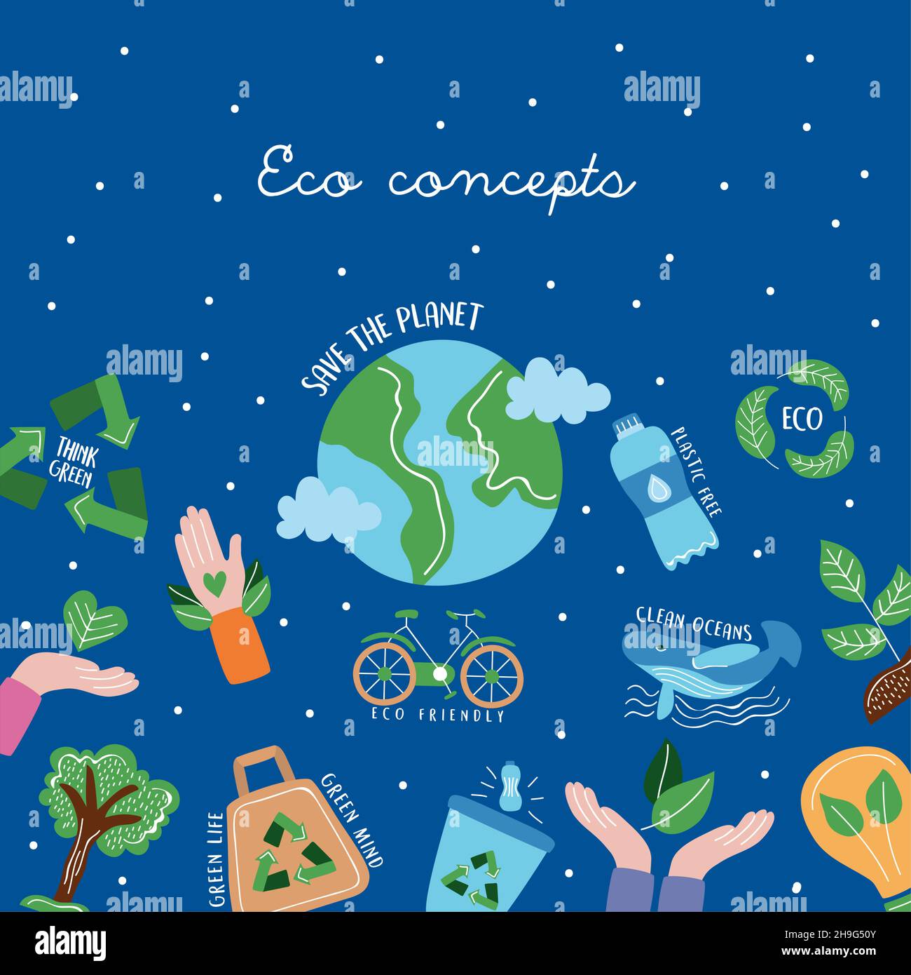 eco friendly concepts poster with earth Stock Vector Image & Art - Alamy