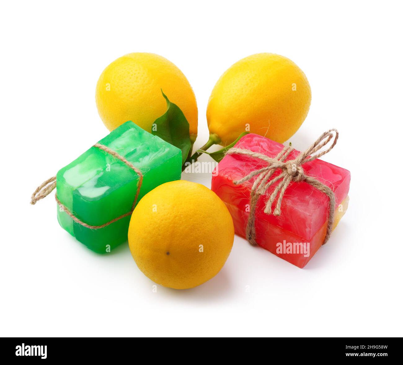 Handmade citrus soap and fresh fruit on white background Stock Photo ...