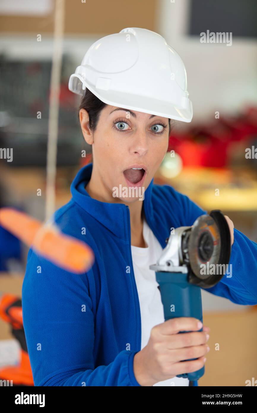 concentrated components factory female staff Stock Photo - Alamy