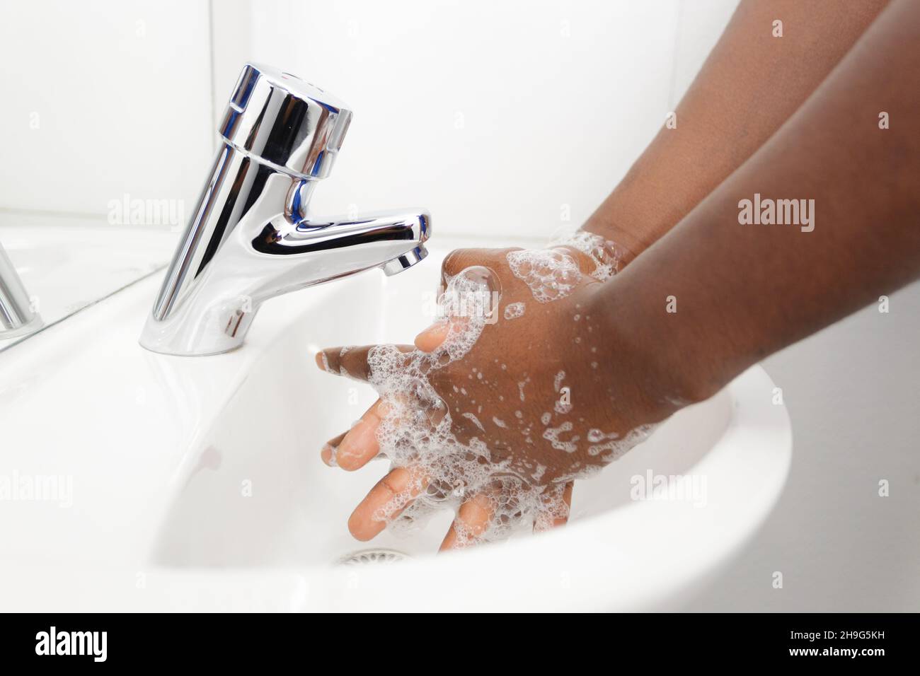 hands being washed by soap Stock Photo - Alamy