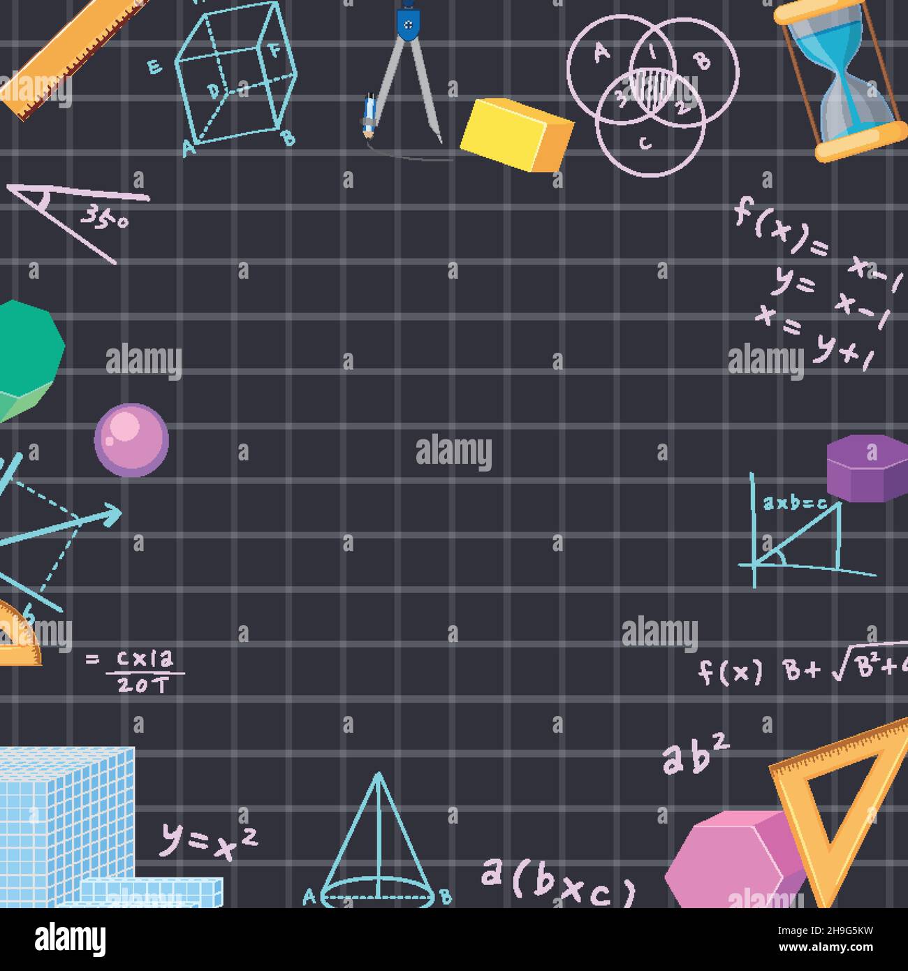 Doodle math objects border illustration Stock Vector Image & Art - Alamy