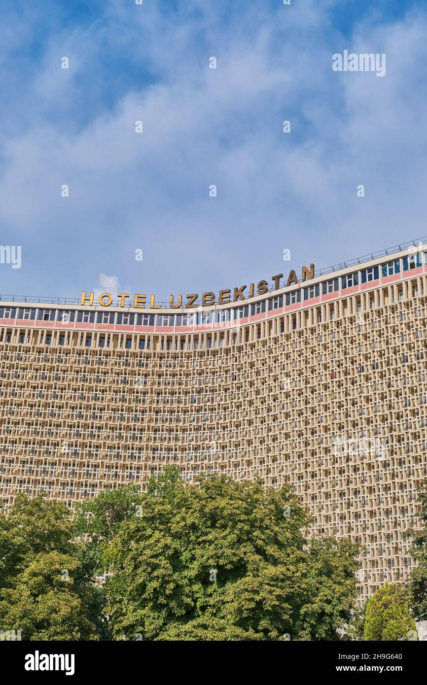 The iconic Hotel Uzbekistan, built in 1974 in the Soviet, Russian ...