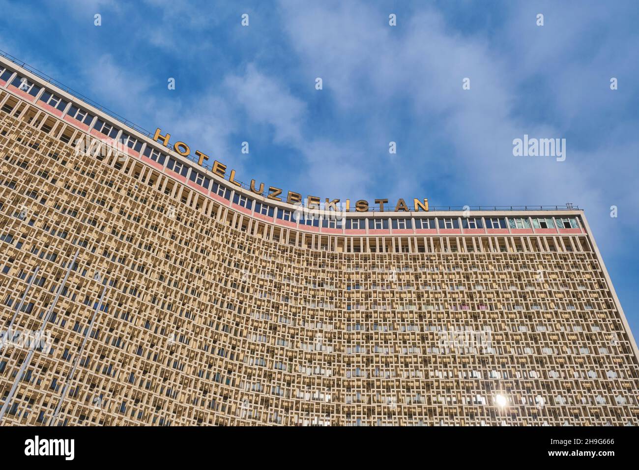 The iconic Hotel Uzbekistan, built in 1974 in the Soviet, Russian ...