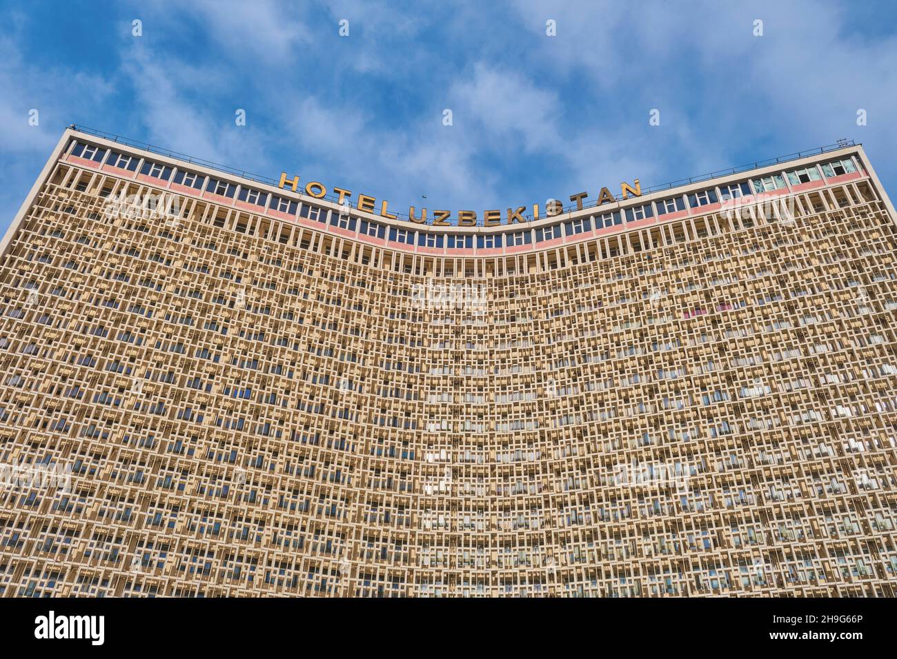 The iconic Hotel Uzbekistan, built in 1974 in the Soviet, Russian ...