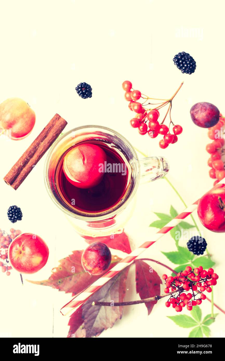 autumn tea with apple and cinnamon Stock Photo - Alamy