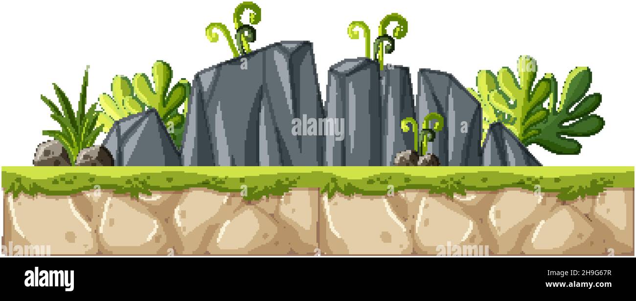 Isolated ground with nature elements illustration Stock Vector Image ...