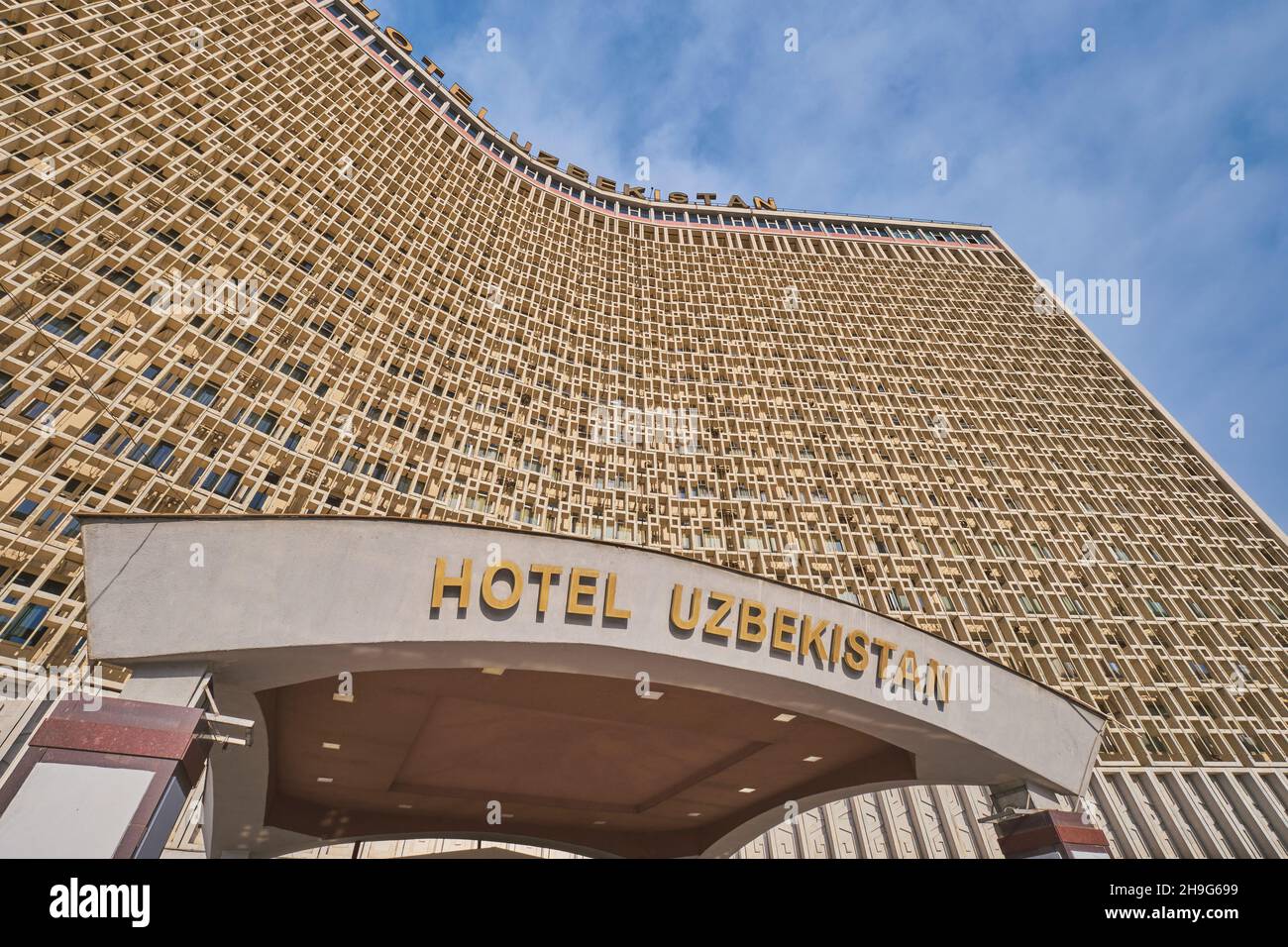 The iconic Hotel Uzbekistan, built in 1974 in the Soviet, Russian ...