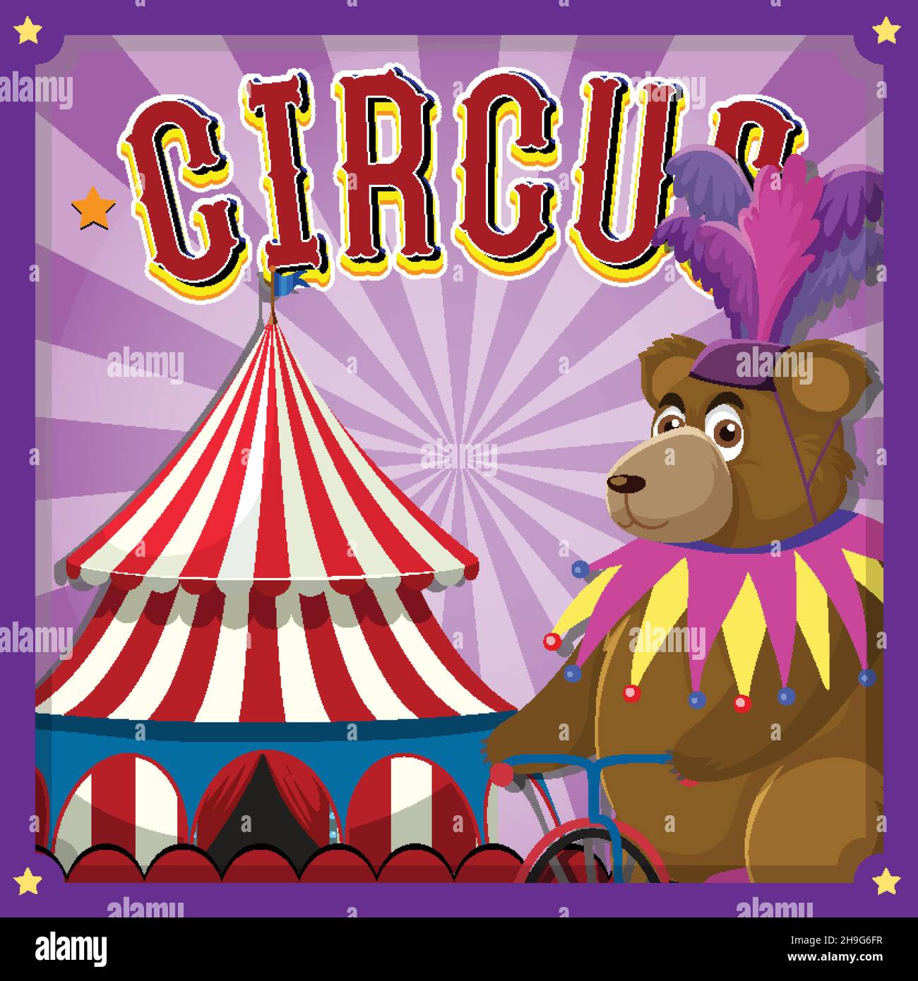 Circus poster design with circus and bear illustration Stock Vector ...