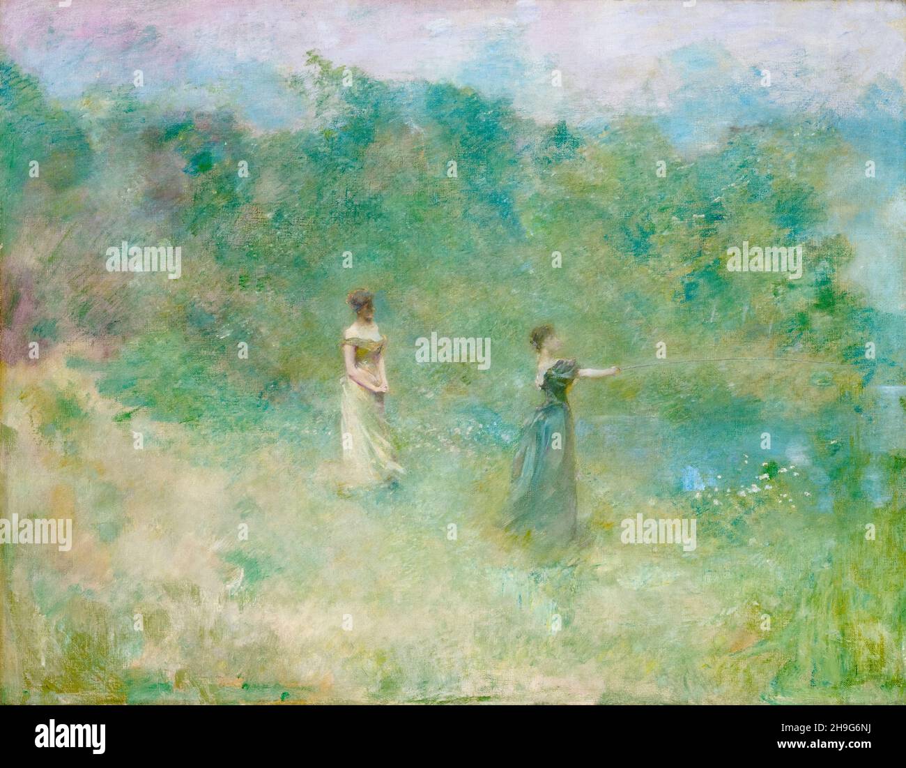 Thomas Wilmer Dewing painting, Summer, circa 1890 Stock Photo - Alamy