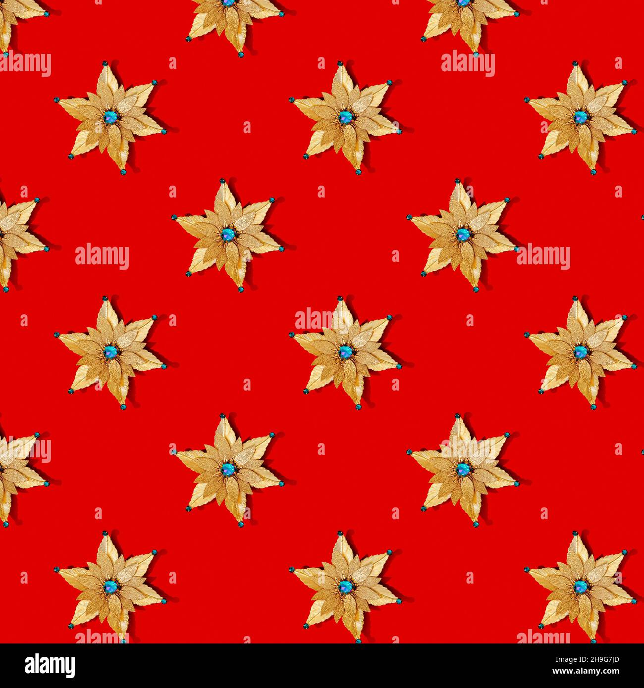 Seamless Christmas texture stars on a red background. Pattern Stock ...