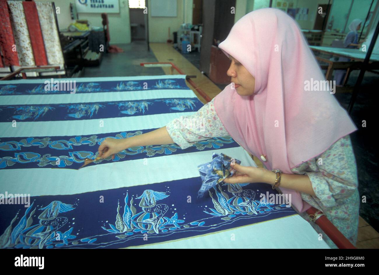 a Batik Textile painting and production in a Factory in the city of ...