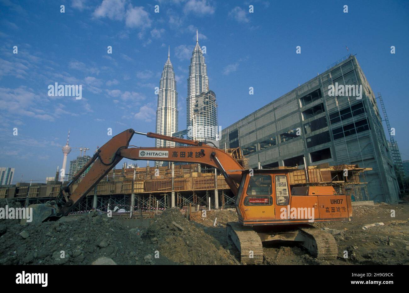 a large construction side in the city of Kuala Lumpur in Malaysia ...