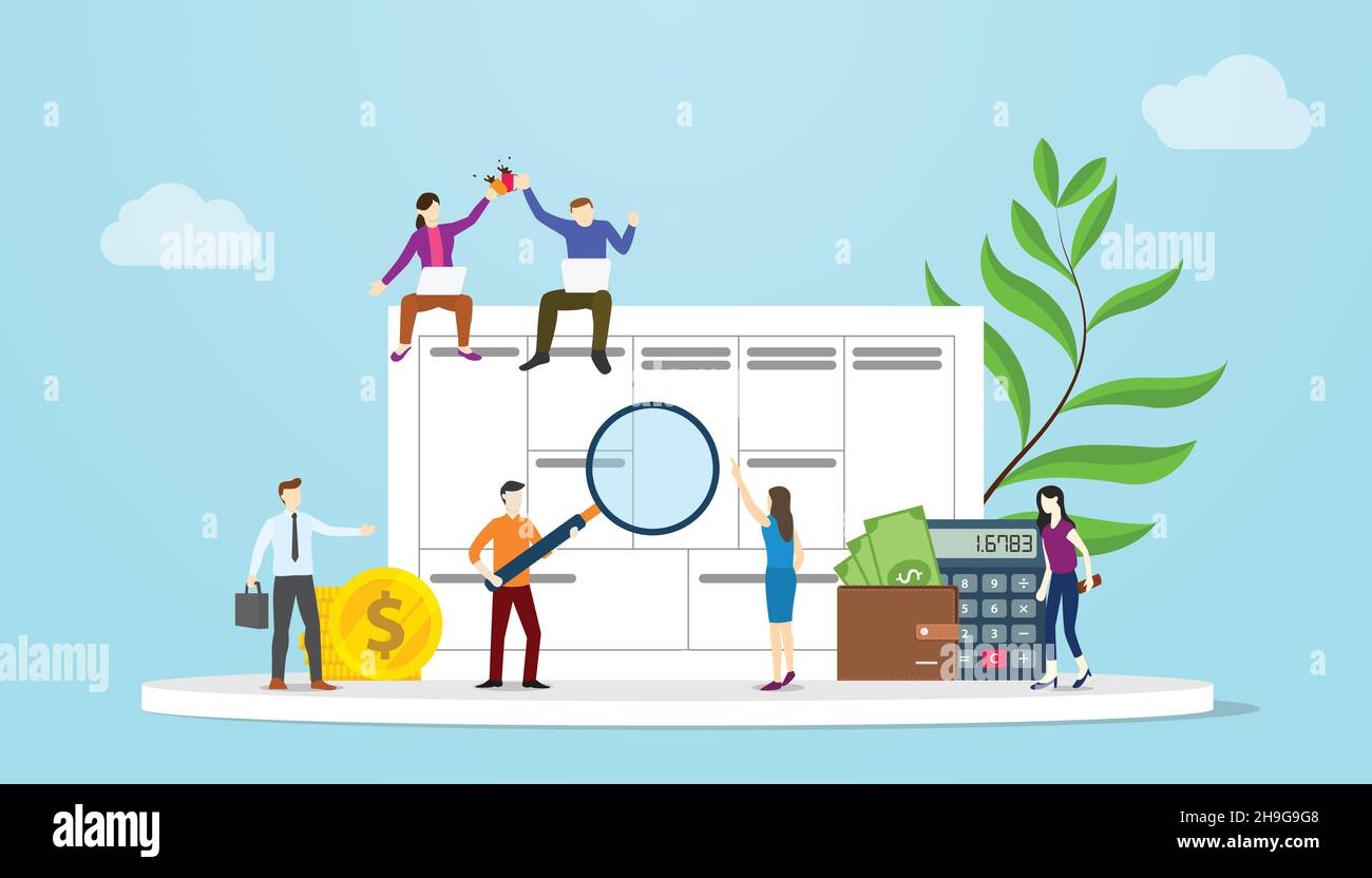 business canvas model with people business man analysis and research ...