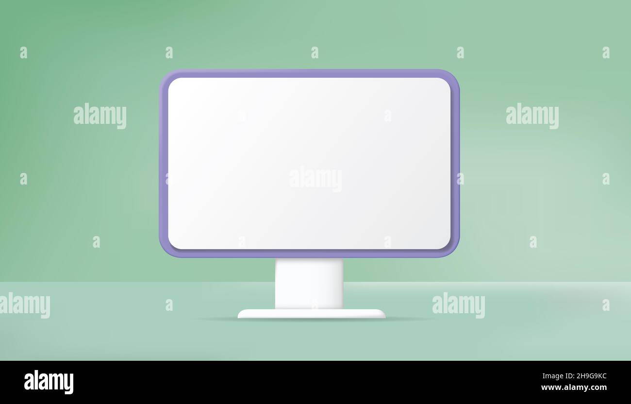 computer monitor screen template screen with modern 3d render style ...