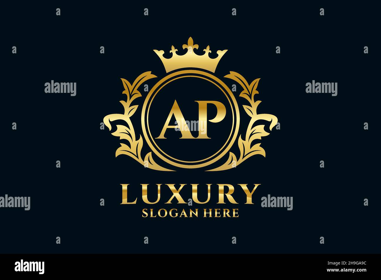 AP Letter Royal Luxury Logo template in vector art for luxurious ...