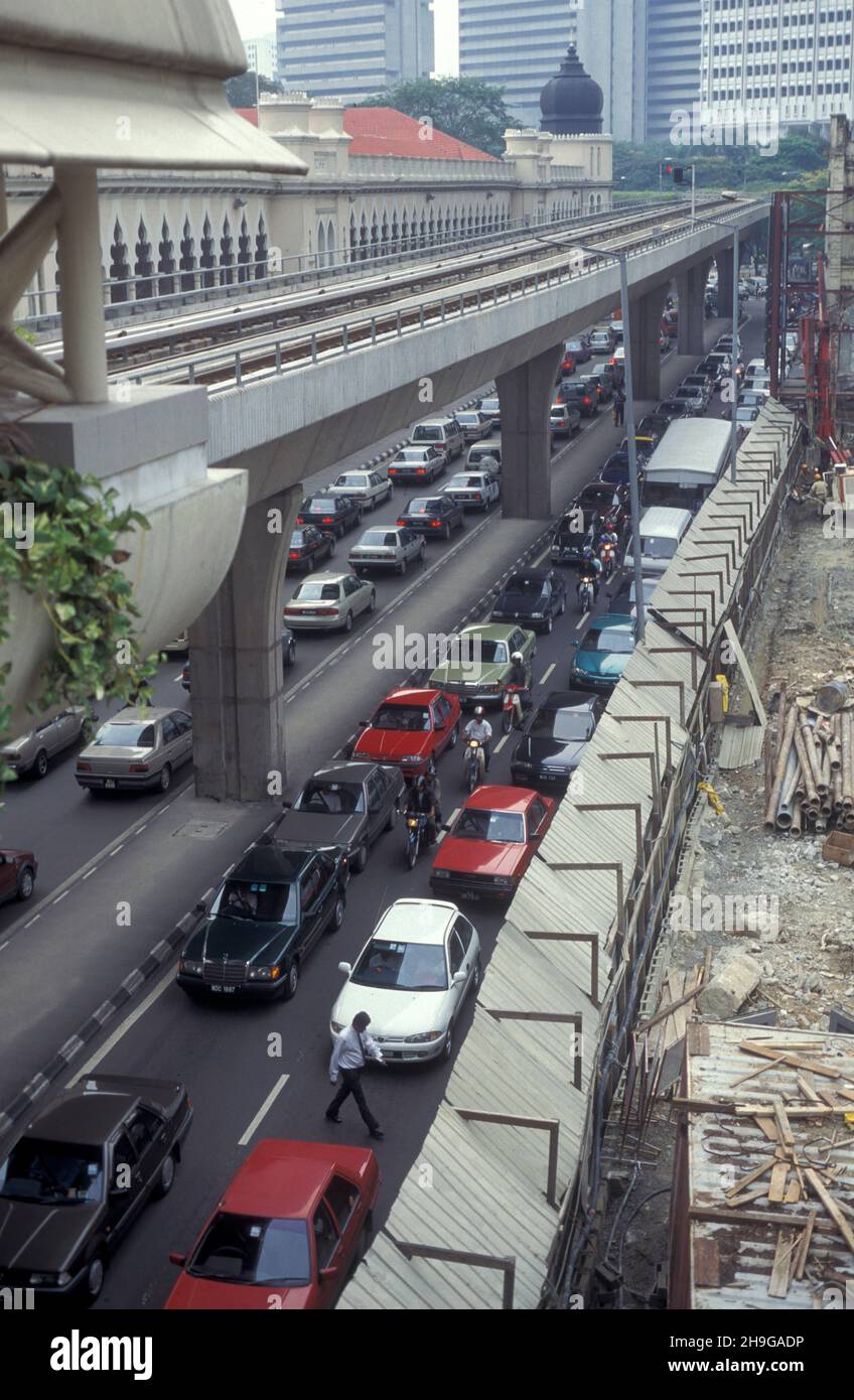 cars and Trafic on a road in the city of Kuala Lumpur in Malaysia ...