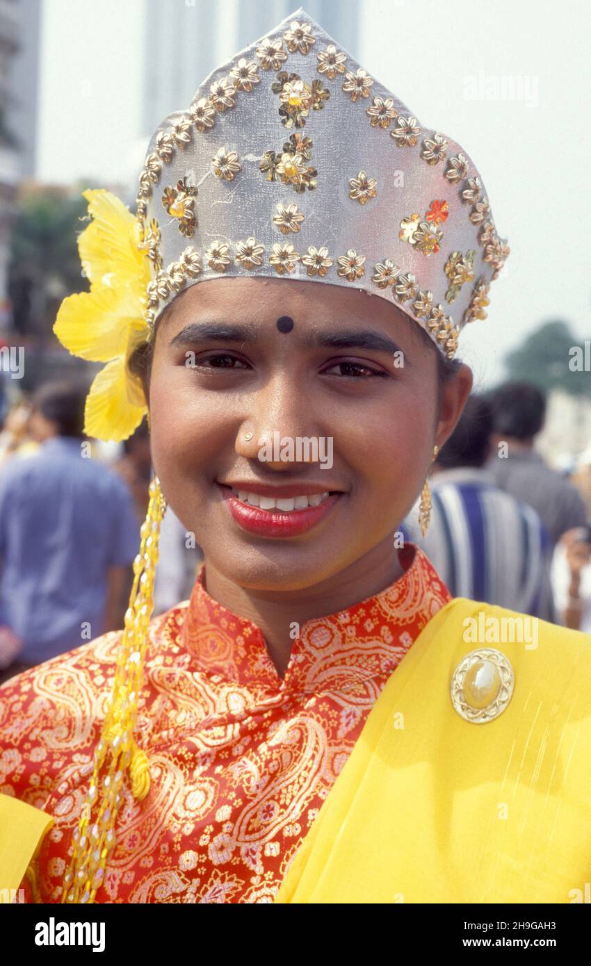 Women in traditional malay dress in the city of Kuala Lumpur in ...