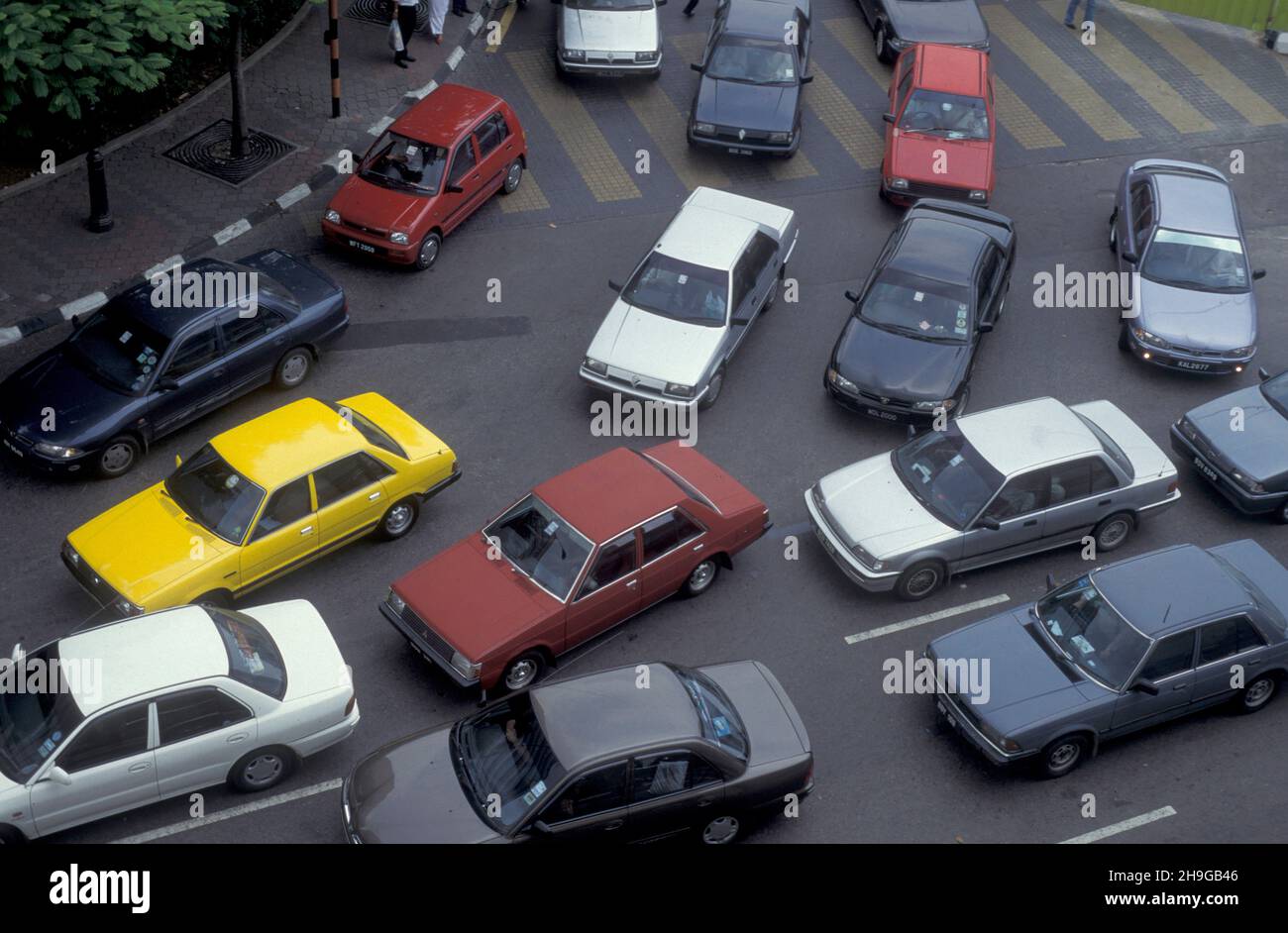 cars and Trafic on a road in the city of Kuala Lumpur in Malaysia ...