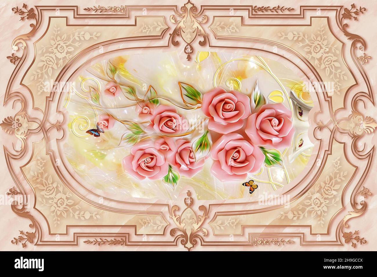 3D High Decoration Background Wallpaper Stock Photo - Alamy