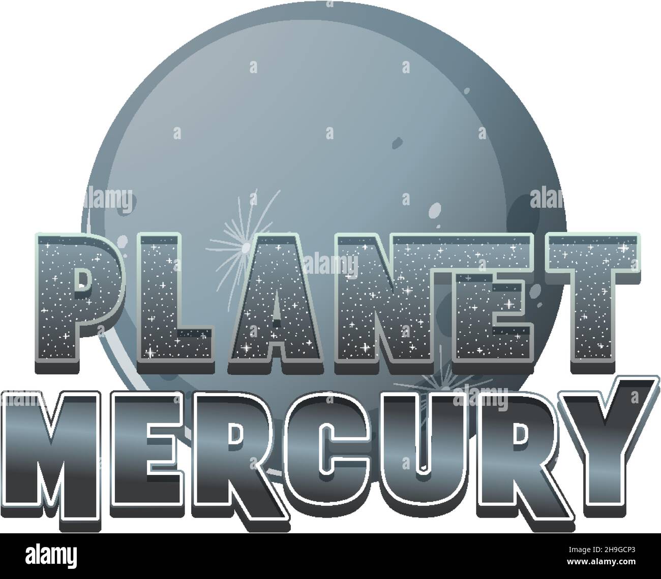 Planet Mercury word logo design with Spaceship illustration Stock ...